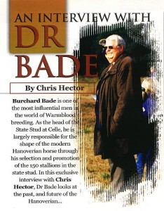 Dr Burchard Bade: An Interview – The Horse Magazine